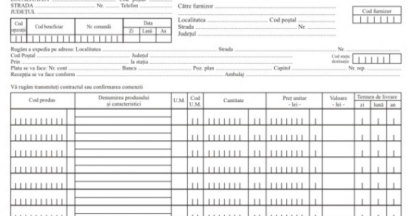 Comanda, format A4, tipar fata/verso, 100 file/carnet